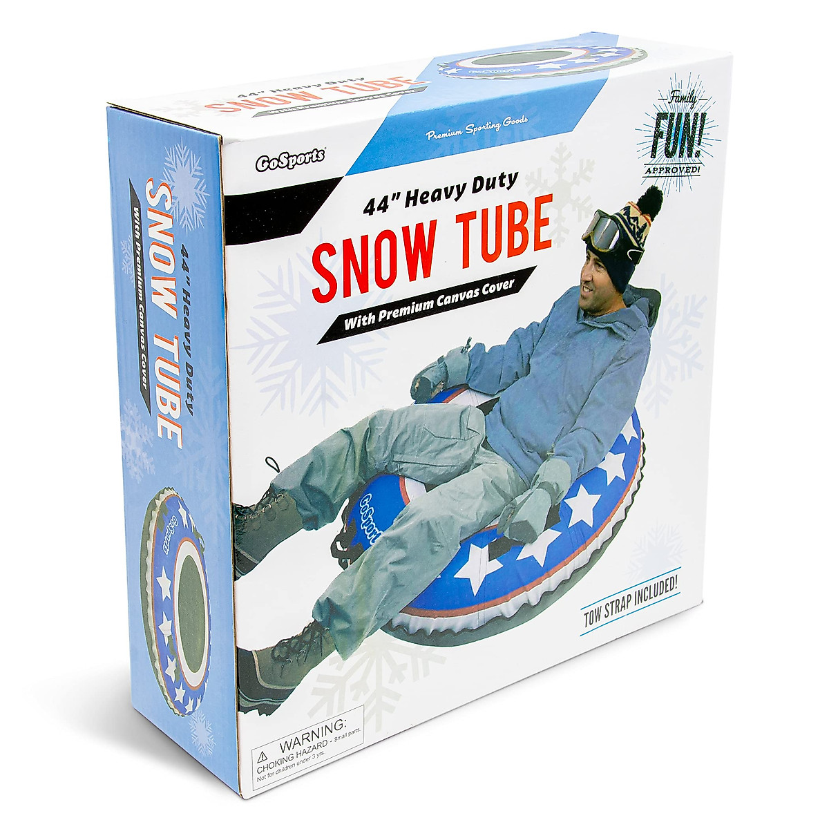 GoSports 44 in Heavy-Duty Winter Snow Tube with Premium Canvas Cover - Commercial Grade Sled - Choose Your Style