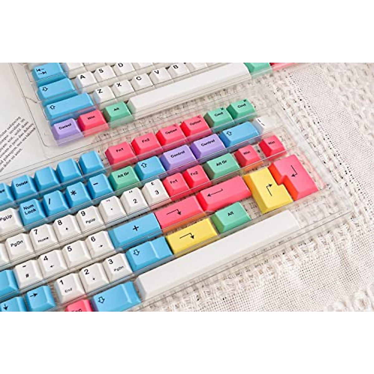 KOKOYAKA Dye Sublimation Keycaps | Cherry Profile for Custom Merchanical Keyboard | 139 Keys (Chalk)