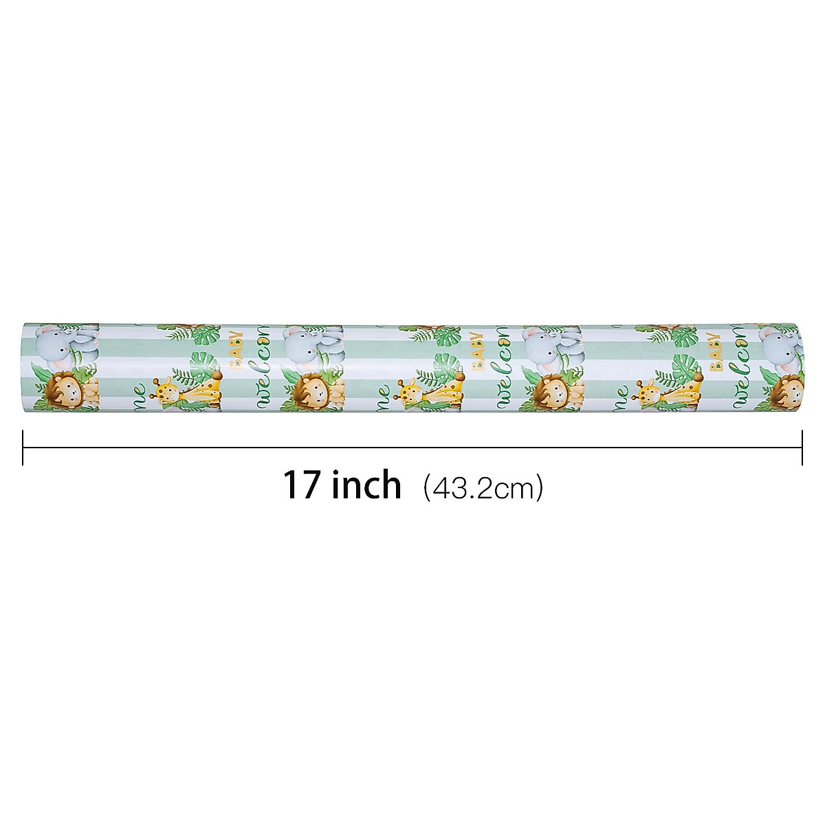 RUSPEPA Wrapping Paper Roll - Mini Roll - Animals Design Great for Birthday, Party and Baby Shower - 17 Inches X 32.8 Feet