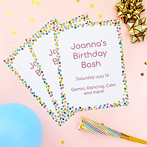 96 Sheets of Confetti Stationery Paper for Writing Letters, Invitations with Decorative Border (8.5 x 11 In)