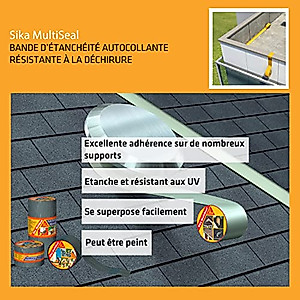 Sika Multiseal, Tear-resistant self-adhesive sealing strip, 200mm x 10m, Gray