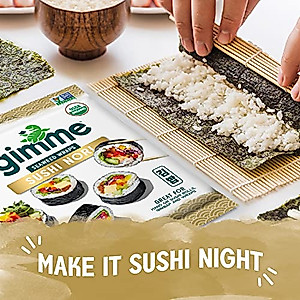 gimMe Organic Roasted Seaweed - Restaurant-style Sushi Nori Sheets - 0.81 Ounce