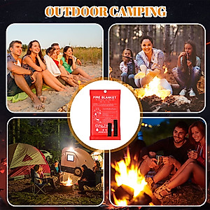 15 Pack Fire Blanket Fiberglass Fire Emergency Blanket Flame Retardant Blanket Fire Suppression Safety Blanket Fireproof Survival Safety Cover for Kitchen Home House Car Office, 39 x 39 Inch (Red)