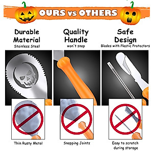 ZYSUN Pumpkin Carving Kit,Halloween Decorations Stainless Steel Pumpkin Carving Tools,Pumpkin Carving Kit for Kids Adults,Carver Tool with Carrying Bag,Family DIY Carving Pumpkins Gift (7PCS)