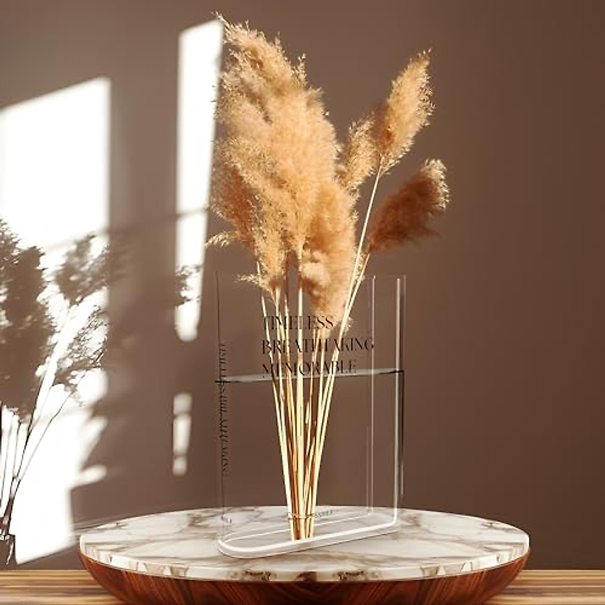 Clear Book vase for Flowers - Aesthetically Designed Acrylic Book Vase for Bookshelf Decor and Centerpieces - Ideal Bookish Gift for Women Friends - Inspirational Phrase (Black)