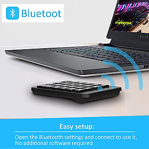 Bluetooth Number Pad with Battery, 23 Keys Wireless Numeric Keypad Upgraded Version of 10 key Keyboard Financial Accounting Numpad Compatible for Laptop, PC, Macbook, Notebook, Desktop,Surface Pro