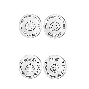 XINYANS Parents Decision Coin Baby Gifts - 2 Pcs New Dad Mom Gifts Mom Dad Funny Decision Coin Pregnancy Gifts for Mom Dad