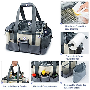 FRECOLSH Large Grill Caddy-BBQ/Tailgating Accessories, BBQ/Camping Caddy -Blackstone Grill Condiment Holder-Camping Gear-Grilling Bag-Camper Must Have Bag - Grilling Gifts for Men, Father's Day