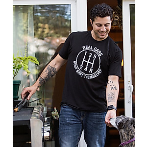 Real Cars Don't Shift Themselves | Funny Auto Racing Mechanic Manual T-Shirt-(Adult,XL)