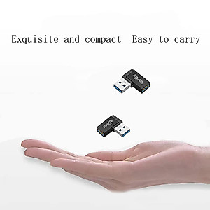 SZMXUCK 90 Degree Right Angle USB 3.0 Male/Female Extension Adapter for Connecting USB Flash Drives, Portable Hard Drives, Wireless Network Cards, Mouse, Keyboard, Camera and More -2 Pack