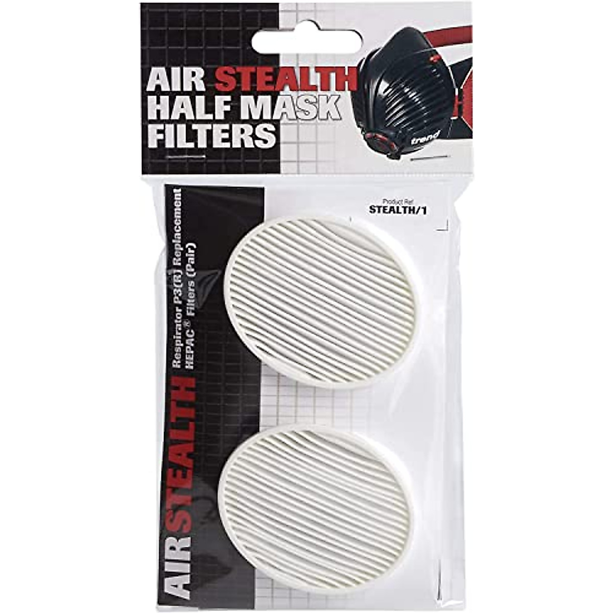 Trend Replacement N100 Filters (1 Pair) for the Trend Air Stealth Half Mask, HEPAC Filtration, NIOSH N100, APF10 x WEL, STEALTH/1