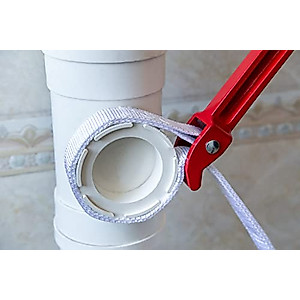 HOMEGOAL 12 Inch Multi-Purpose Strap Wrench Adjustable Pipe Wrench Anti-sliding Wrench, Double Layered Thickened Nylon Strap