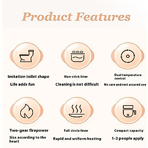 Funny Rice Cooker 6 Cup Non-Stick Multi Cooker Toilet-Shaped Electric Cooking Pot For Stir Fry, Steak, Noodles, Soup Portable Hot Pot For Dorm, Office, Travel