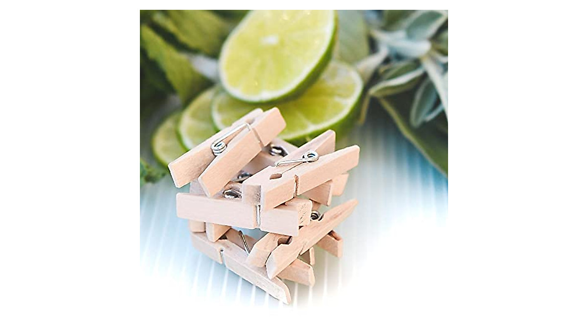 All-Natural Wooden Cocktail Garnish Clips - 100 Pack