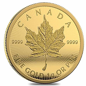 2022 - Current Royal Canadain Mint 50 Cents Canadian Gold Coin. 1 Gram Maple Leaf .9999 Purity Coin. 50 cents Graded By Seller. Uncirculated