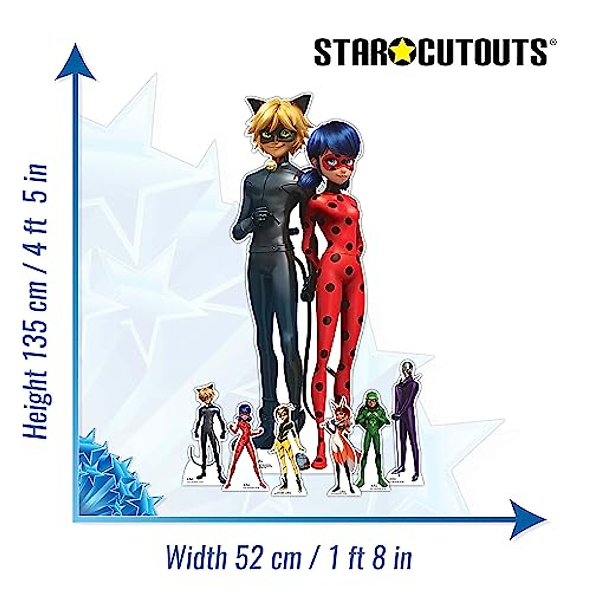 Star Cutouts SP016 Miraculous Party Pack Cardboard Cut Out Height 135cm Miraculous: Tales of Ladybug & Cat Noir