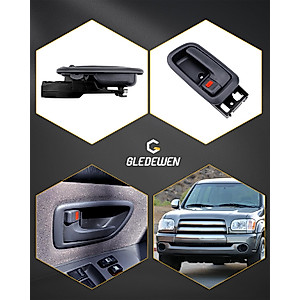 Gledewen Interior Door Handle with Bezel, Compatible with 2000-2006 Toyota Tundra, Gray, Front Inside Left Driver Side | 692060C010B1,TO1352187,69278-0C010-B0 Inner Handle Door Part