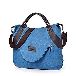 HunYUN 2020 New Women Totes Retro Women's Canvas Zipper Shoulder Bags with Corssbody Bag&Handbag The Tote Bag