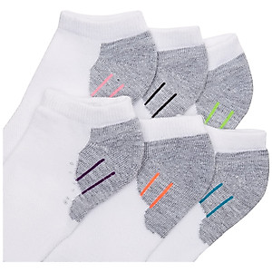 Hanes womens 6-pair Comfort Fit No Show athletic socks, White, 5 9 US