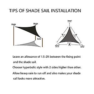 ACCREST Sun Shade Sail Waterproof 6.5'×6.5'×6.5' Triangle Shade Sail UV Block Canopy Awning for Patio Backyard Lawn Garden Outdoor Activities，Lake Blue