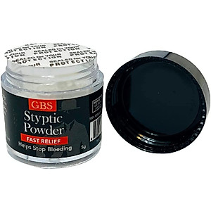 G.B.S Styptic Powder Jars for Shaving Nicks, Razor Cuts, Canker Sore, Pack of 3 (5gm Each)