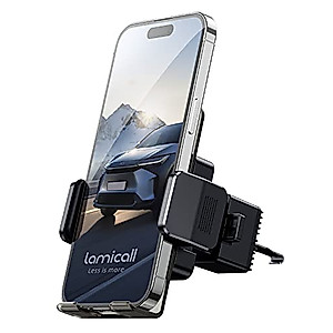 Lamicall Car Vent Phone Mount Phone Holder for Car Air Vent Clip in Vehicle [Big Phone & Thick Cases Friendly] Hands Free Cell Phone Automobile Clamp Cradles, Fit for All iPhone Samsung Phones