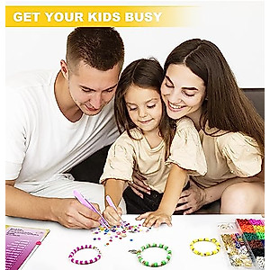 Dowsabel Clay Beads Bracelet Making Kit for Beginner, 5000 Pcs Preppy Polymer Clay Beads with Charms Kit for Jewelry Making, DIY Arts and Crafts Birthday Gifts Toys for Kids Age 6-13