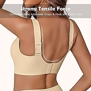 Sports Bras for Women High Support Large Bust Full Coverage Seamless Bras Push Up Bras for Women Comfortable Bras for Women,Nude L
