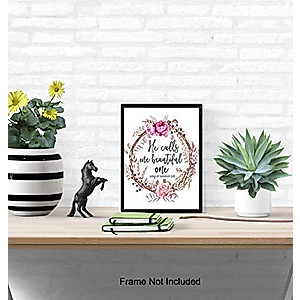 Inspirational Positive Quotes Christian Bible Verse Wall Decor - Religious Gift for Women, Girls, Teens - Blessed Scripture Wall Art for Bedroom, Living Room, Bathroom - 8x10 Motivational Poster