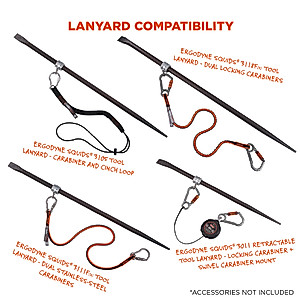 Ergodyne Squids 3791 Sleever Bar Lock Collar with Tethering Attachment Point for Tool Lanyard, Compatible Bar Size 7/8