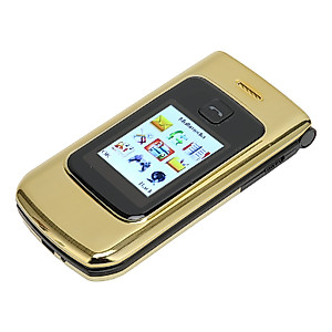 Yunseity Unlocked Senior Flip Cell Phone, Loud Volume Large Buttons Mobile Phone with 2.4 Inch Touch Screen, Easy to Use Kids Seniors Flip Phone with Flashlight Radio Ebook (Gold)