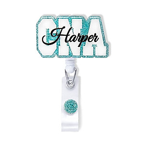 Custom Retractable Cute Name PA LAB LPN TECH MD RMA BSN EMT CNA LVN RN ID Badge Reels Holder for Nurse Coworkers Employee Hospital Doctor