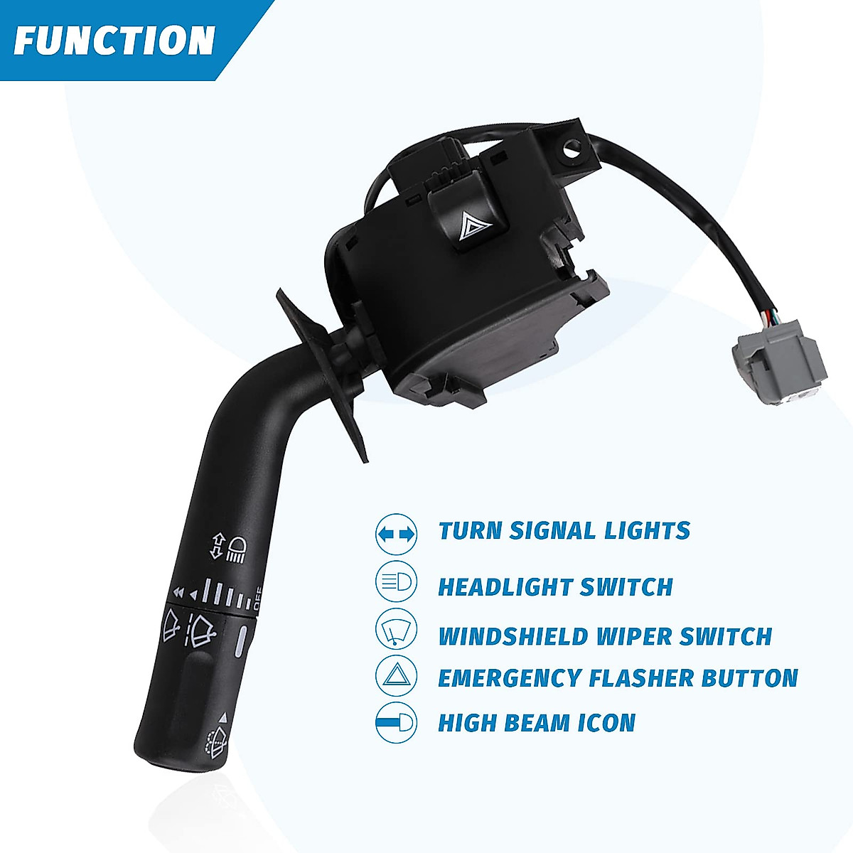 Turn Signal Switch Compatible with 2005-2008 Ford F-150, 2006-2008 Lincoln Mark LT - Replace 5L3Z-13K359-AAA 6L3Z-13K359-AA SW7388 6L3Z13K359AA CBS-1332 - Wiper Dimmer Combination Multi-Function Lever