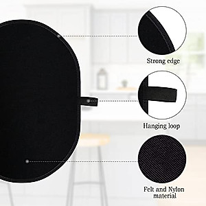Protector Slider Mat Compatible with Crock-Pot 6 7 8 Quart Hamilton Beach Elite Gourmet, Oval Slow Cooker Appliance Heat Resistant Pad, Black, 1pc