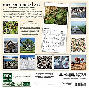 Environmental Art 2023 Wall Calendar: Contemporary Art in the Natural World | 12" x 24" Open | Amber Lotus Publishing