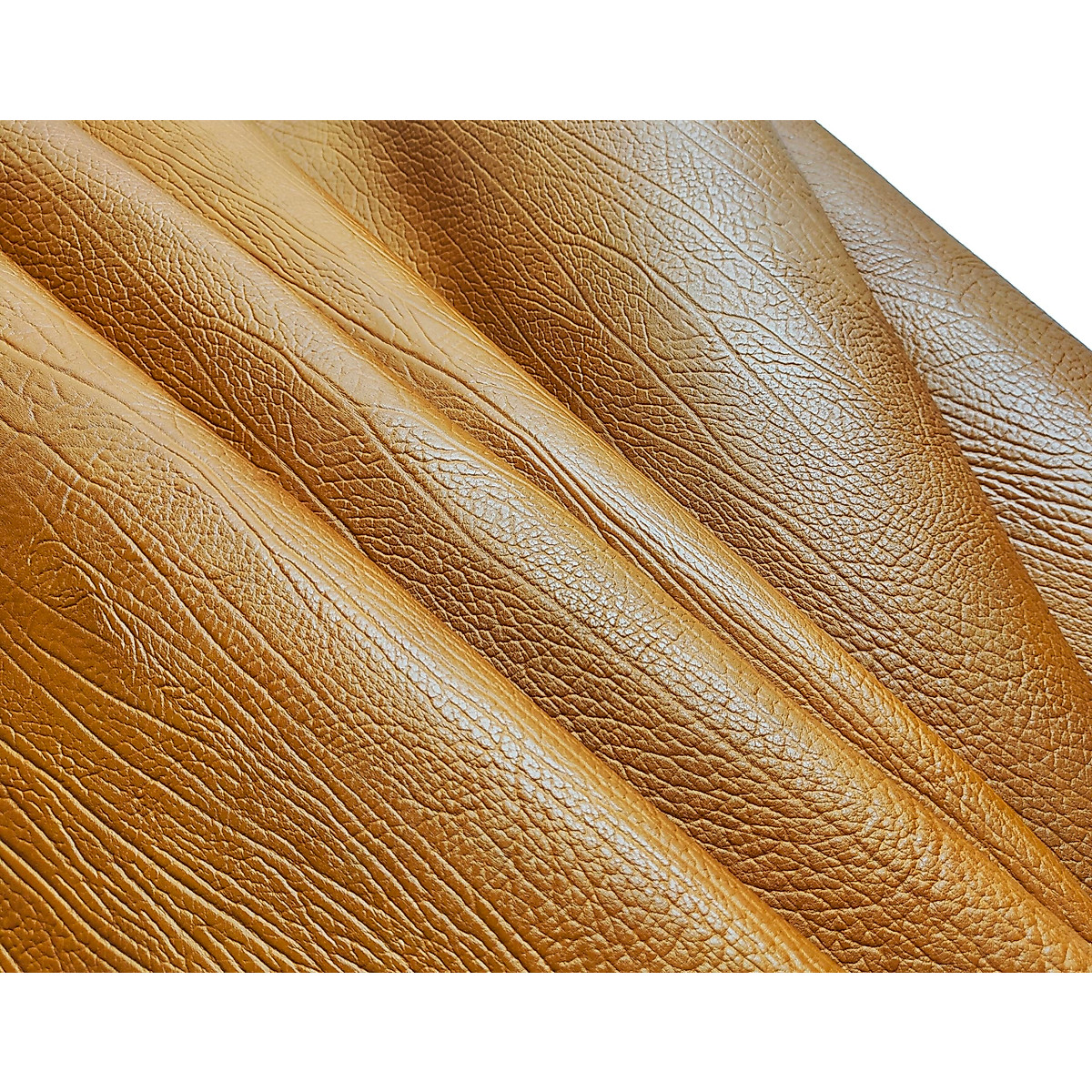 DOQN Bump Texture Genuine Leather Sheets 2.0mm Thick Plain Geometric Pattern Printed Leather Fabic for Craft & Hobby (Bark Pattern | Bourbon Brown, 6"x12")