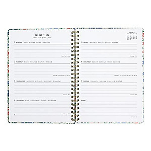 Letts Spring Valley Weekly/Monthly Planner, 12 Months, January to December, 2024, Wiro Binding, A5 Size, 8.25" x 5.875", Multilingual, Mint (C082377-24)