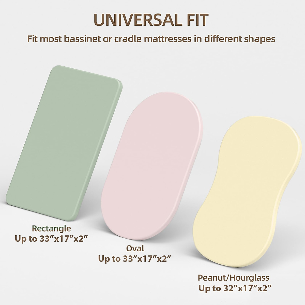 Musioiy Muslin Bassinet Sheets for Baby Girls and Boys, Soft & Breathable Cotton Bed Oval, Hourglass Rectangular Cradle Mattress, 2 Pack,(Animal Print Stars, White Grey (CRIB202305)