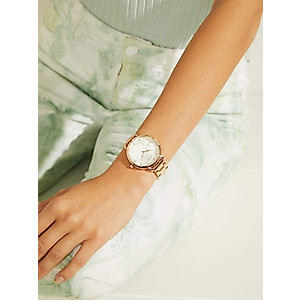 GUESS Women's Quartz Watch with Stainless Steel Strap, Silver, 16 (Model: GW0242L3)