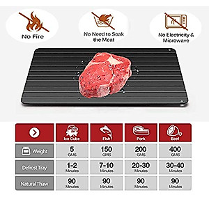 Defrosting Tray Quick Meat Chicken Fish Thaw Plate Miracle Natural Thawing Board Safe Heating Fast Thawing Frozen Kitchen Gifts for Mom Friends Foods Keep Original Food Flavor