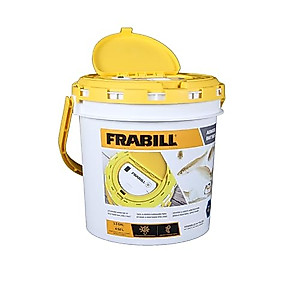 Frabill 4825 Insulated Bait Bucket with Built in Aerator , White and Yellow, 1.3 Gallons