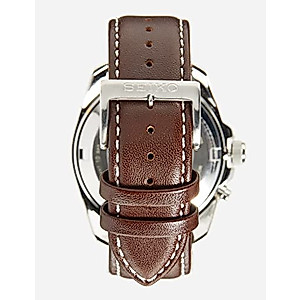 SEIKO Mens Analogue Kinetic Watch with Leather Strap SKA791P1