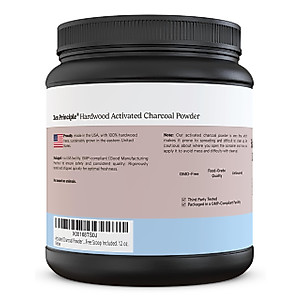 Activated Charcoal Powder only from USA Hardwood Trees. All Natural. Whitens Teeth, Rejuvenates Skin and Hair, Supports Better Digestion. Free Scoop Included. 12 oz.