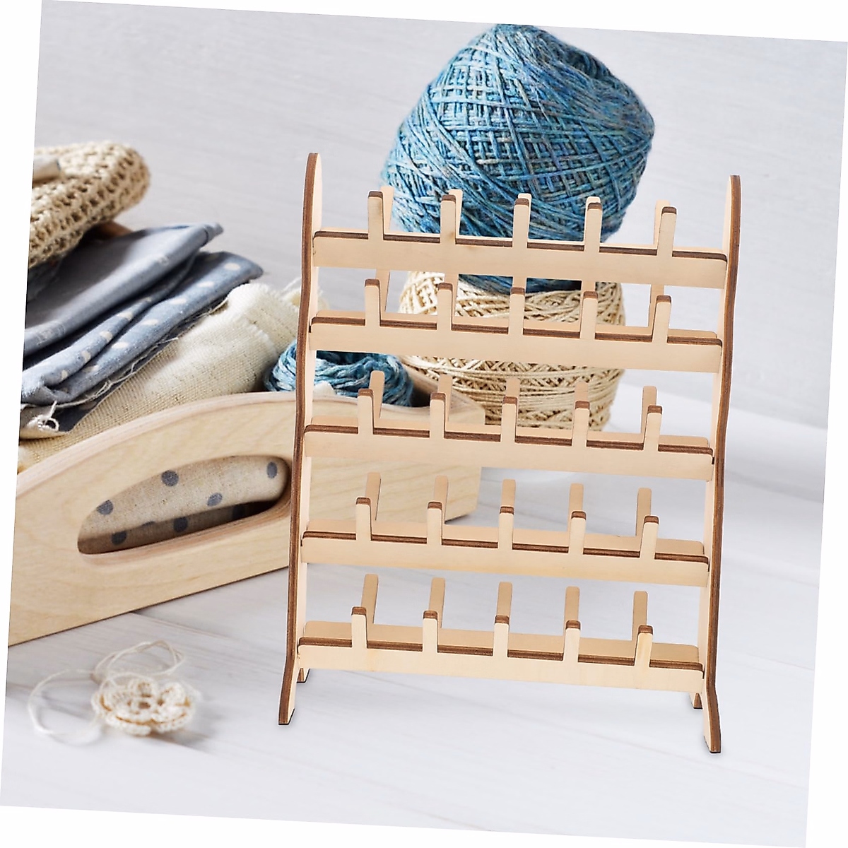 IWOWHERO Spool Stand Show Rack Dreadlock Accessories Embroidery Thread Organizer Embroidery Thread Holder Spool Storage Stand Storage Stand for Spool Thread Storage Household Wooden Thread