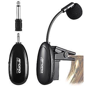 JCWY 2.4G Wireless Saxophone Microphone, Clip on Music Instruments Microphone, Wireless Receiver and Transmitter, for Saxophone and More