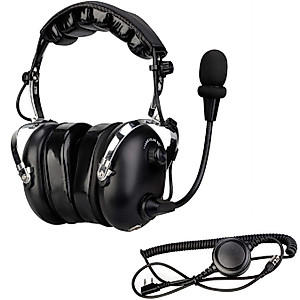 Retevis Noise Reduction Walkie Talkie Headset,Volume Adjust RT22 RT21 H-777 RT68 NR10 RT86,Compatible with Baofeng UV-5R 5RM Samcom Rugged Radios,Two Way Radio Headset with Mic(1 Pack)