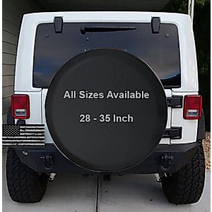 Spare Tire Cover - Tire Accessories for SUV's, Campers, RV's, Trucks, and More | Adopt Paw Print Dog Black 35 Inch