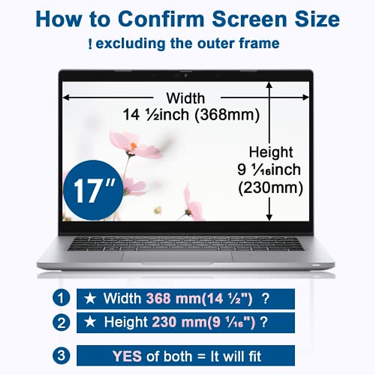 IPROKKO Laptop Privacy Screen 17 Inch for HP Dell Acer Asus Lenovo Thinkpad Envy XPS, 16:10 Aspect Removable 17in Anti Blue Light Glare Privacy Filter Shield, Anti Spy Computer Monitor Security Protector