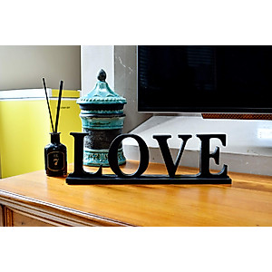 E-view Wooden Family Sign for Home Decor - Decorative Letters Tabletop Word Plaque Home Décor Accents Love