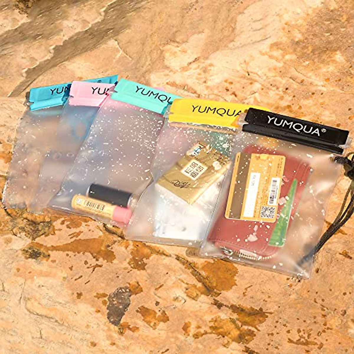YUMQUA Clear Waterproof Bags, Water Tight Cases Pouch Dry Bags for Camera Mobile Phone Maps Pouch Kayak Military Boating Document Holder, Yellow